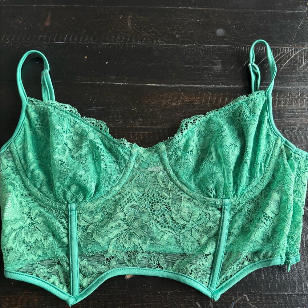 Green Lace Bralette - Gem